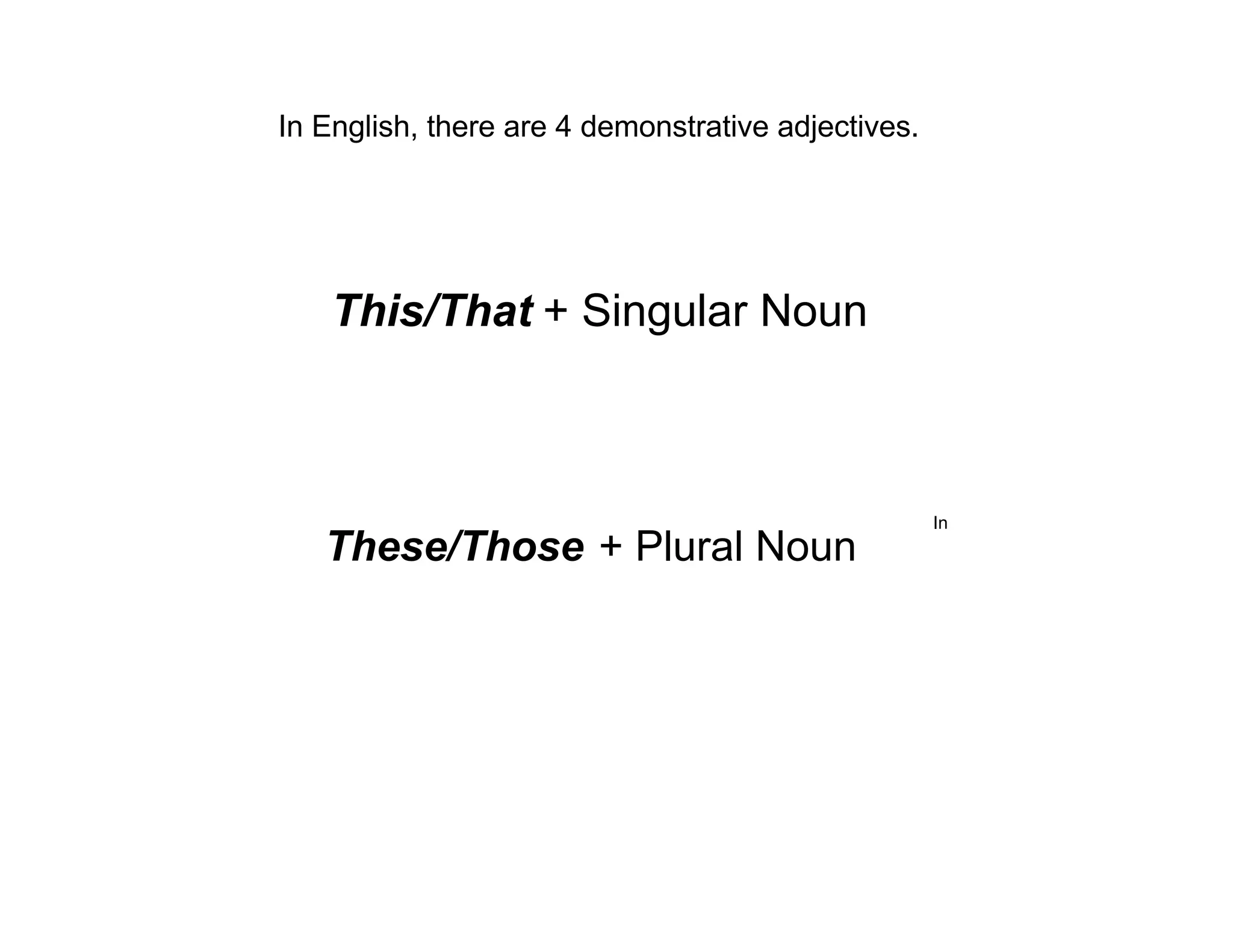 Demonstrative adjectives | PDF