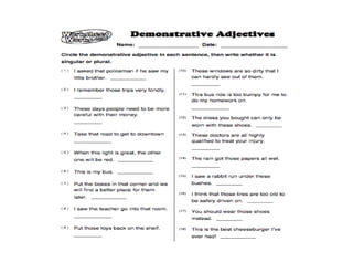 Demonstrative adjectives | PDF