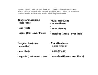 Demonstrative adjectives | PDF