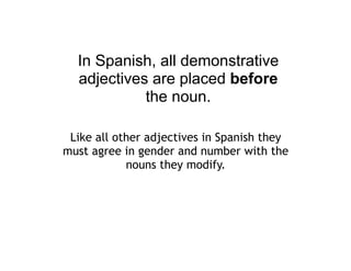 Demonstrative adjectives | PDF
