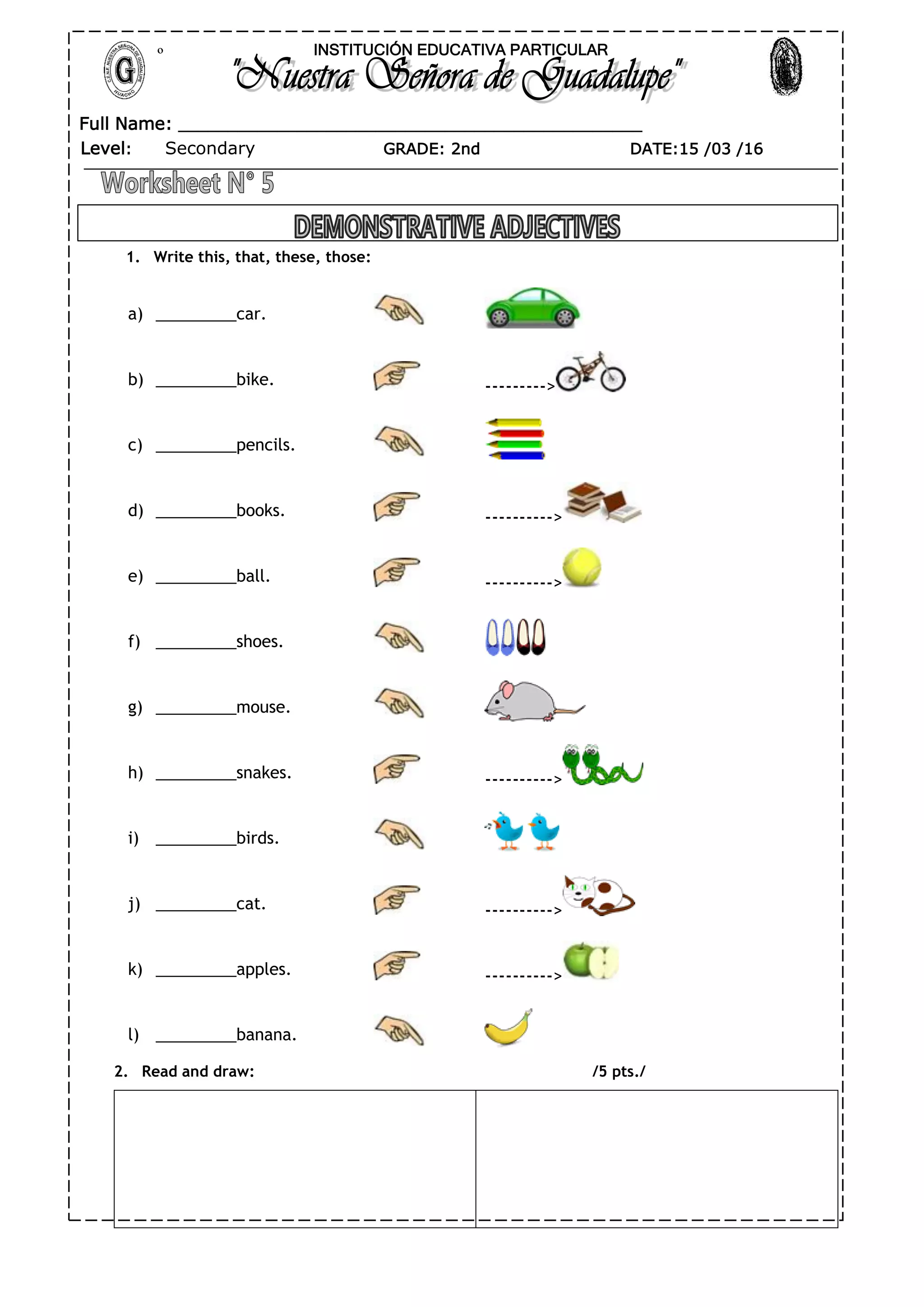 Demonstrative adjectives 2 do | PDF
