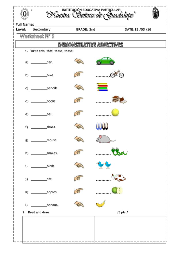 Demonstrative adjectives 2 do | PDF