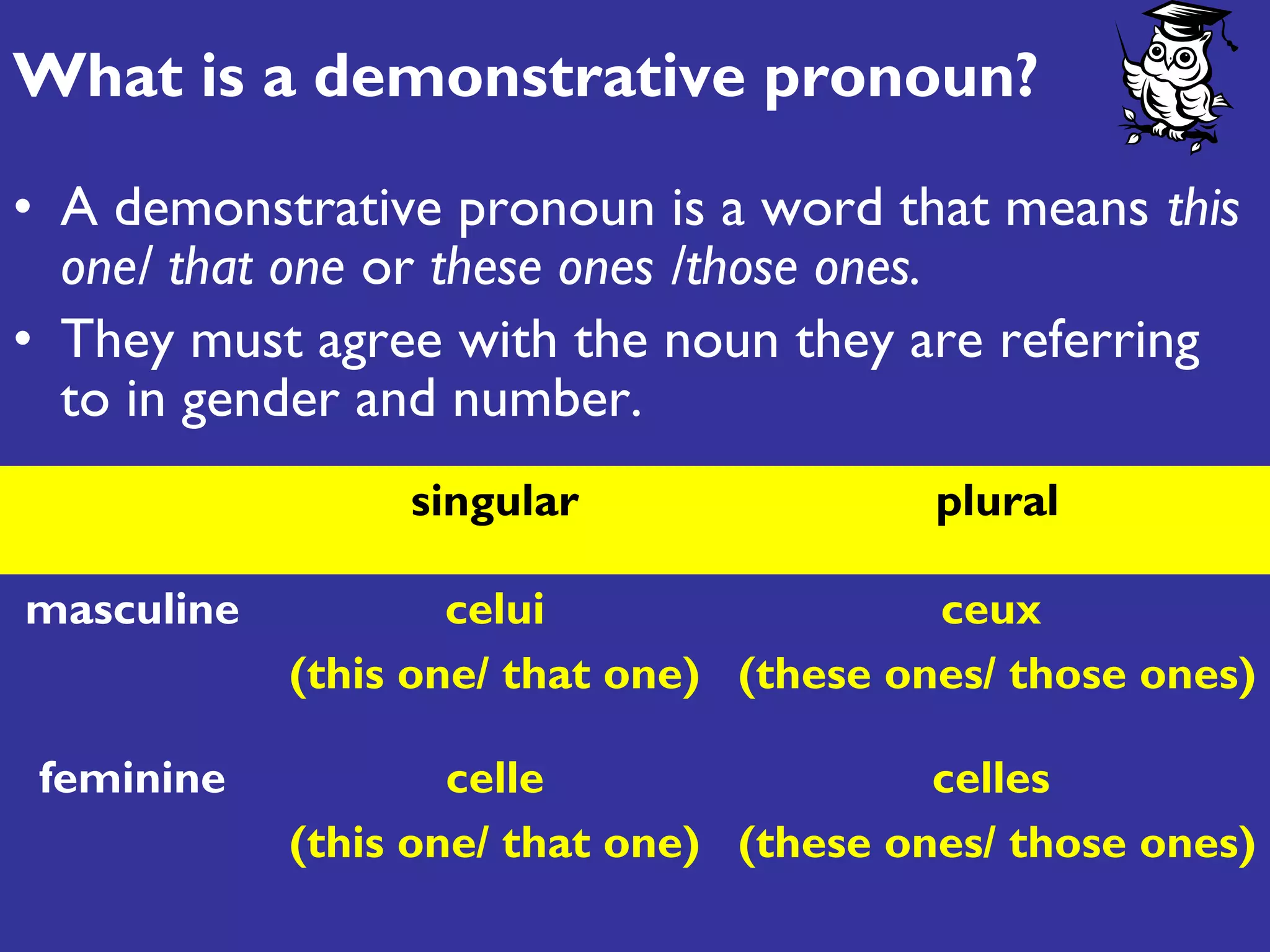 Demonstrative adjectives and pronouns | PPT
