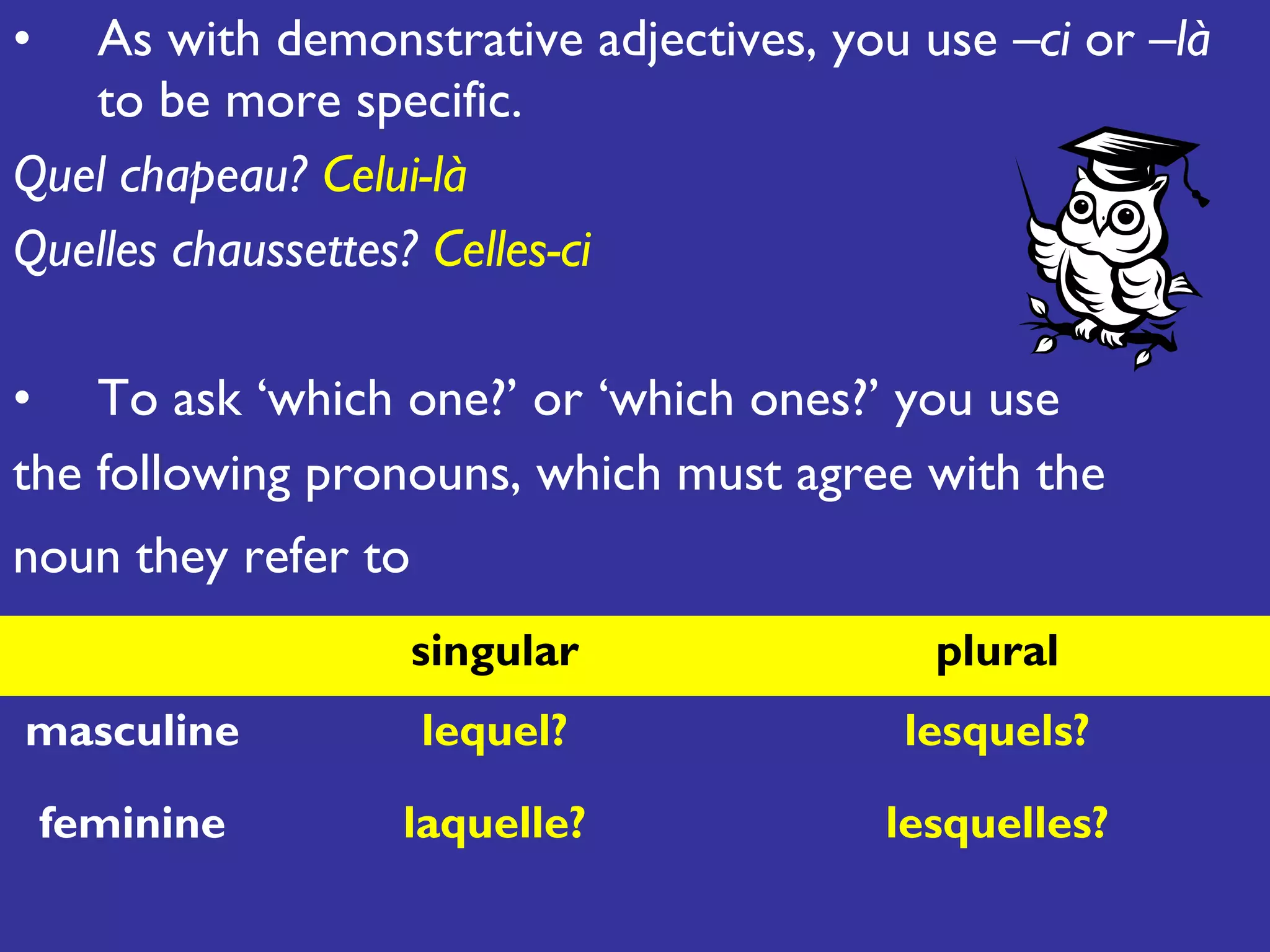 Demonstrative adjectives and pronouns | PPT
