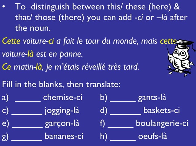 Demonstrative adjectives and pronouns | PPT