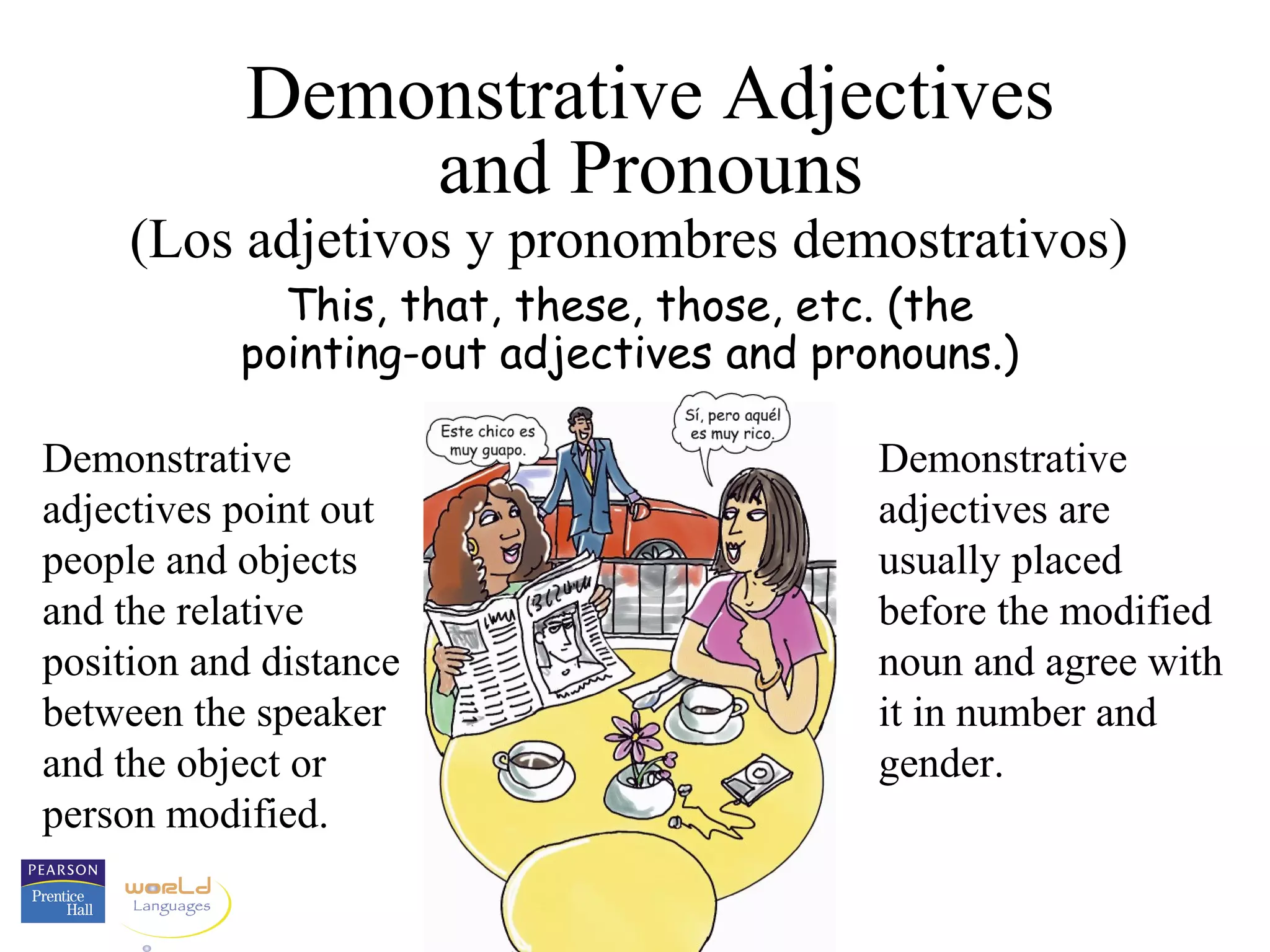 Demonstrative adjectives and pronouns | PPT