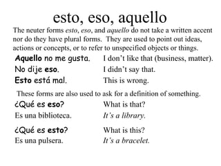 Demonstrative adjectives and pronouns | PPT