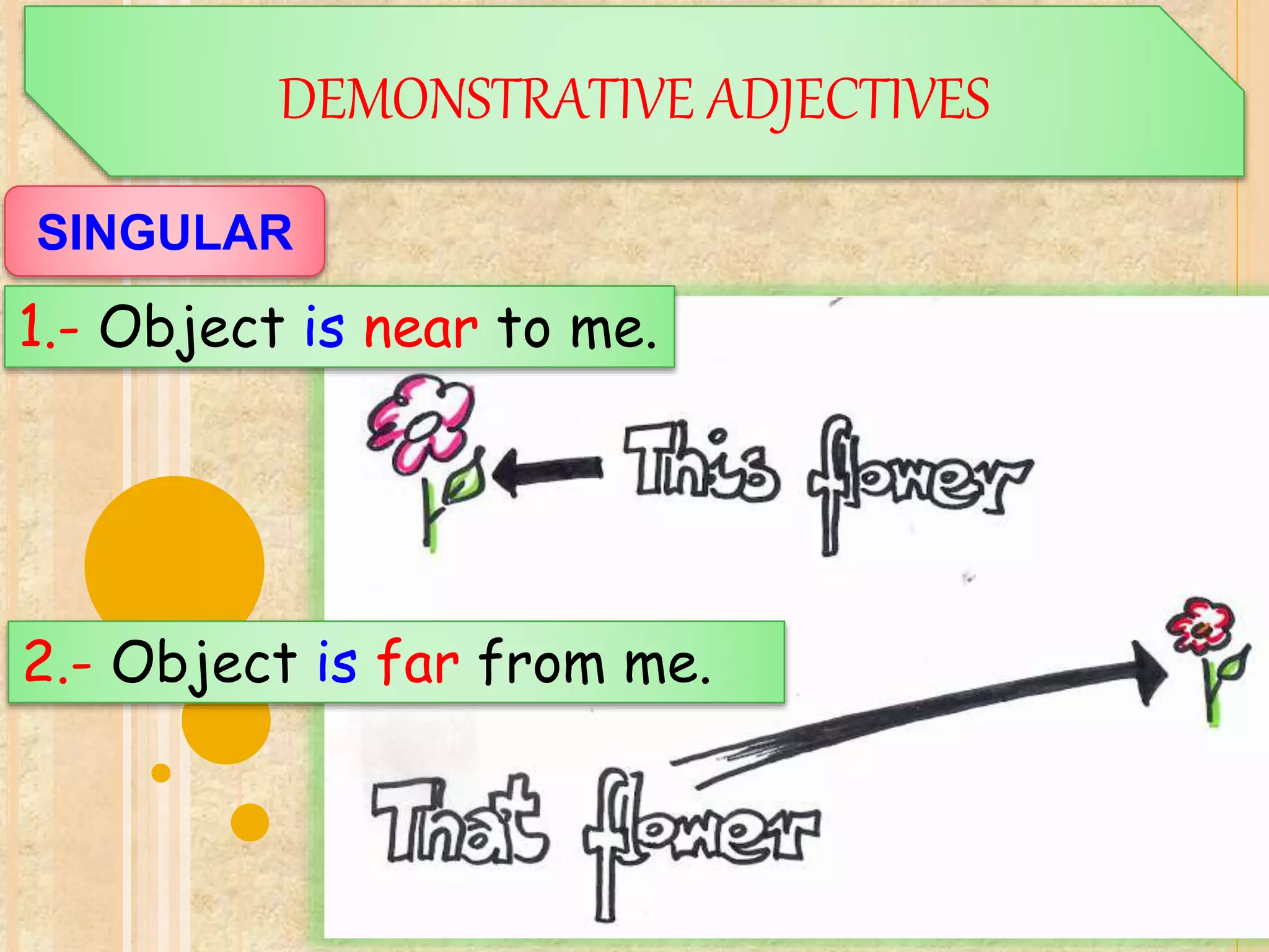 Demonstrative adjectives slides | PPTX
