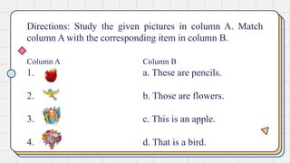 DEMONSTRATIVE PRONOUNS PowerPoint Presentation | PPTX