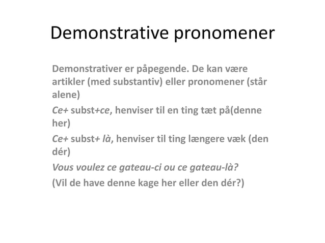 Demonstrative pronomener | PPT