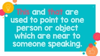 Demonstrative pronouns | PPTX