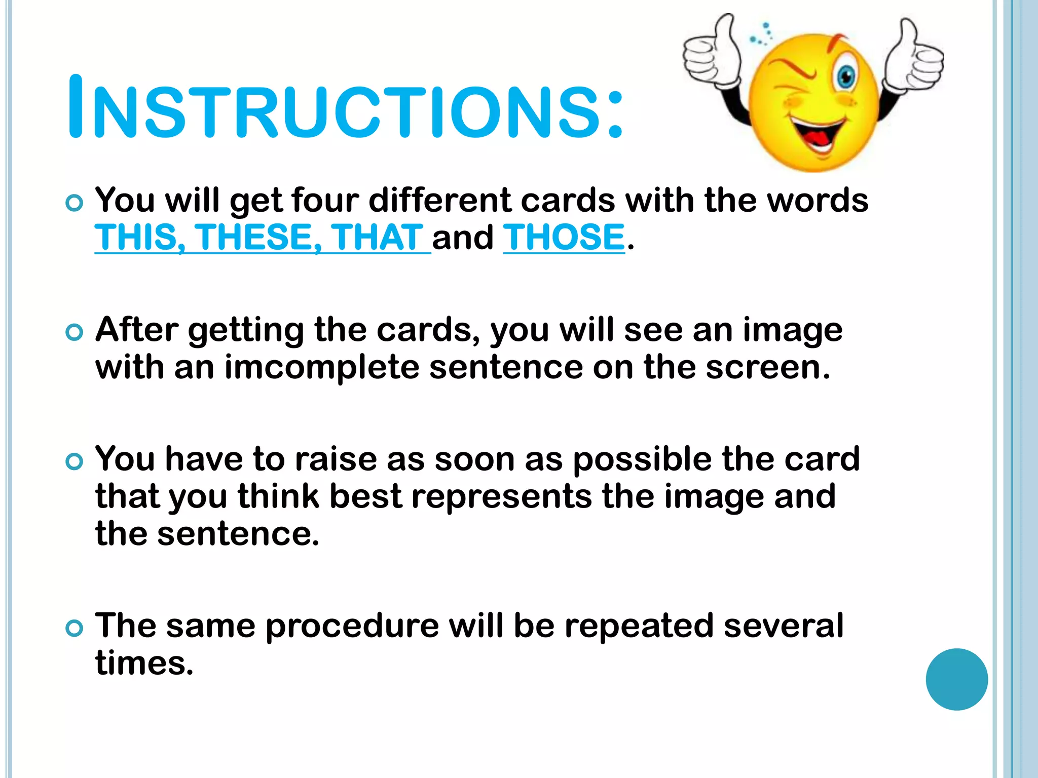 Demonstratives Pronouns Game | PPTX