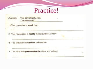 Demonstratives adjectives | PPT