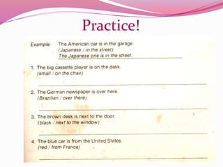 Demonstratives adjectives | PPTX