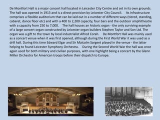 De montfort hall | PPTX