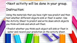 Materials that float and sink | PPTX