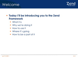 Zend Framework Introduction | PPT