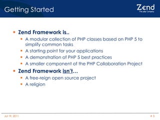 Zend Framework Introduction | PPT