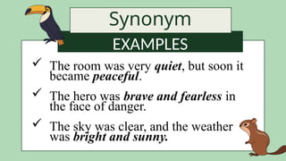 DEMO PPT SYNONYMS AND ANTONYMS games and other meanings of the topic | PPTX