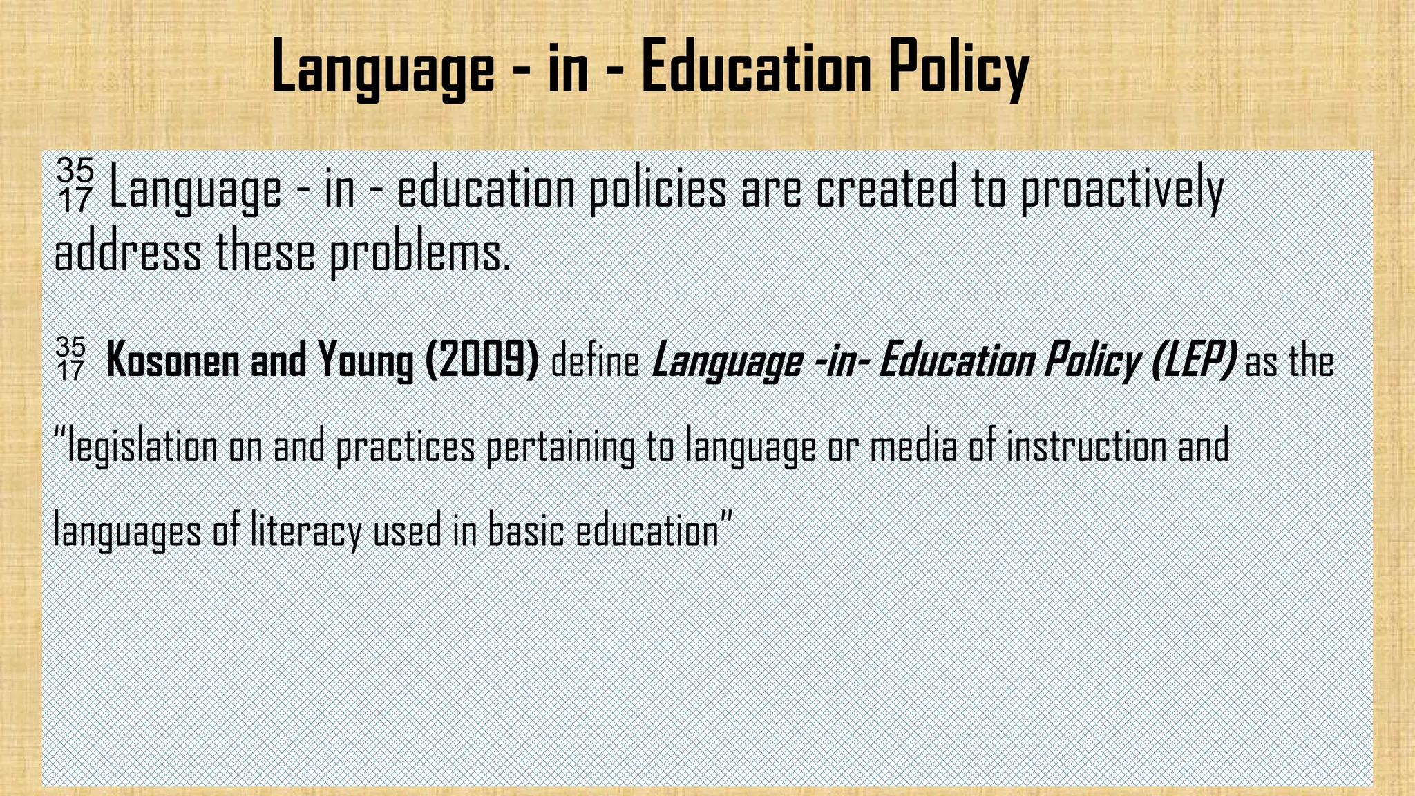 language in education policy pptx. msgfhj | PPTX