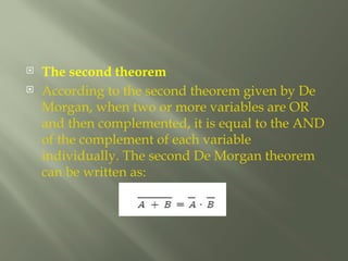 Demorgan's theorem- with diagram and truth table | PPTX
