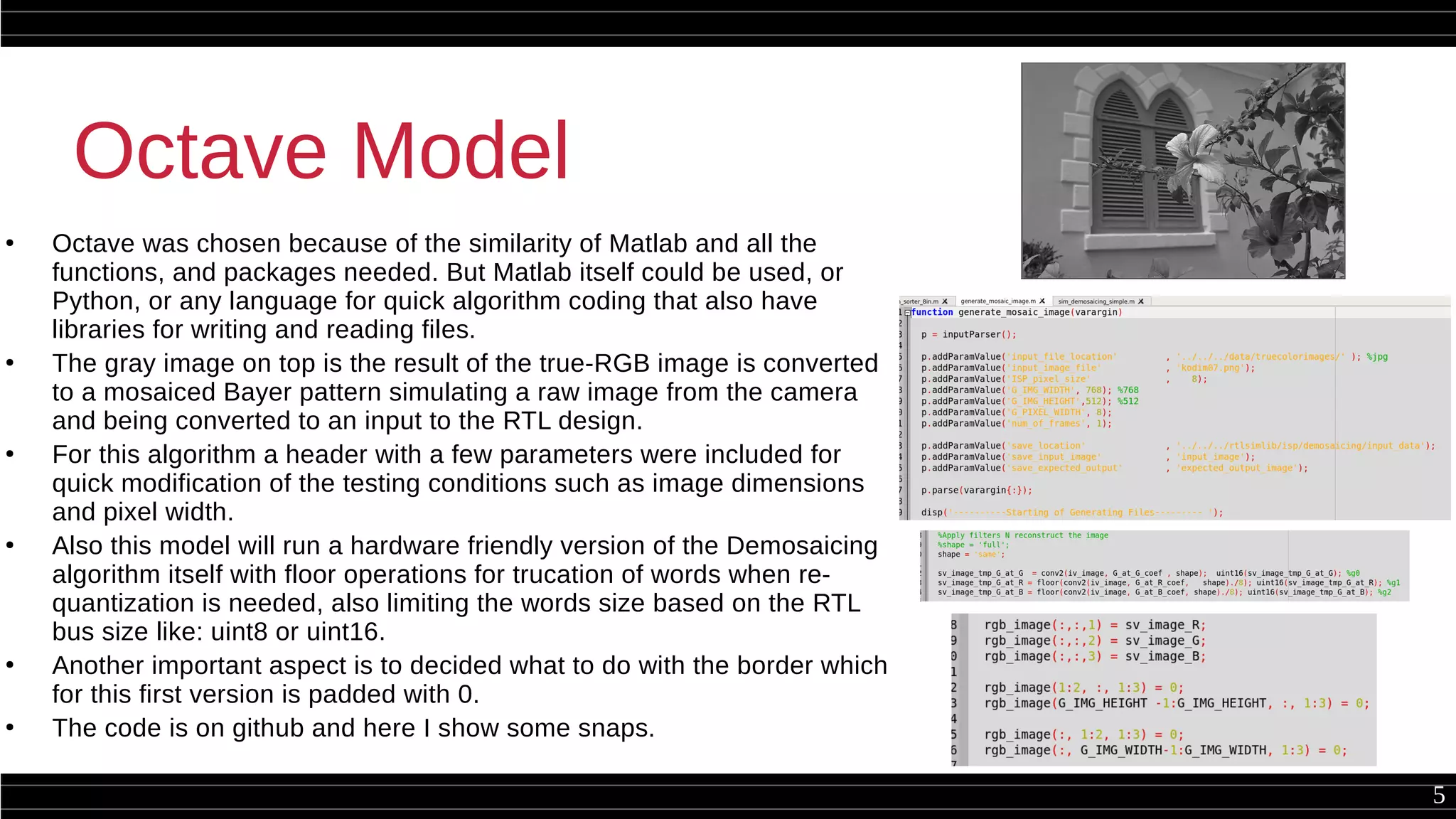 Demosaic RTL for ISP workflow | PDF