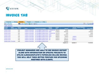 Screenshots of Ajera Software | PPT