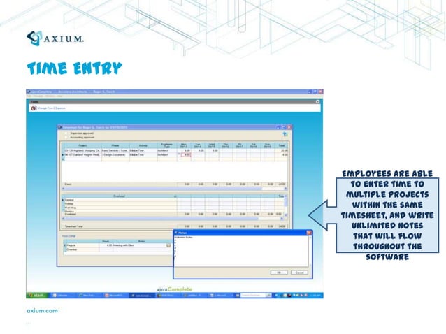 Screenshots of Ajera Software | PPT