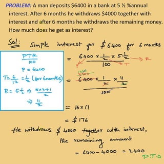 Tutorial Simple interest | PDF