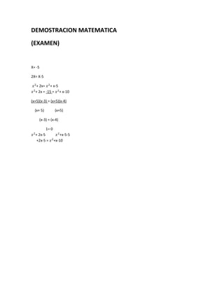 Demostracion matematica | DOCX