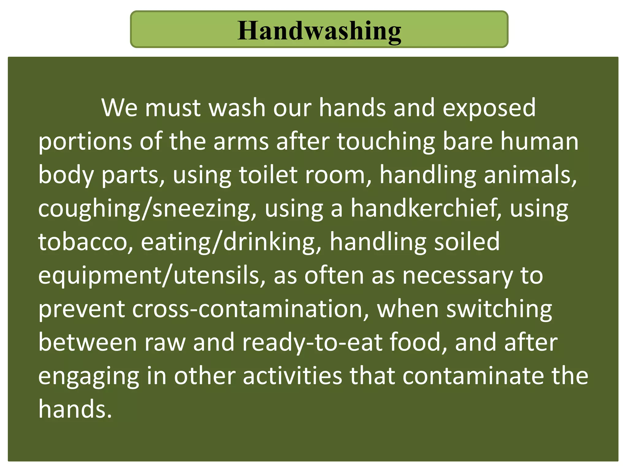 proper food handling, food safety, and sanitation practices | PPTX