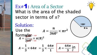 Finding the Area of a Sector of a Circle | PPTX | Science