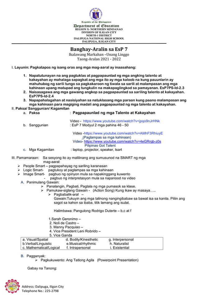 Demo Teaching Cot 1 Pdf