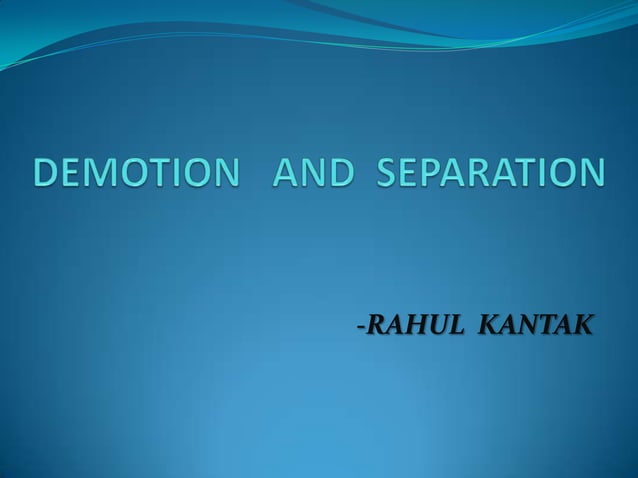 Demotion And Separation | PPT