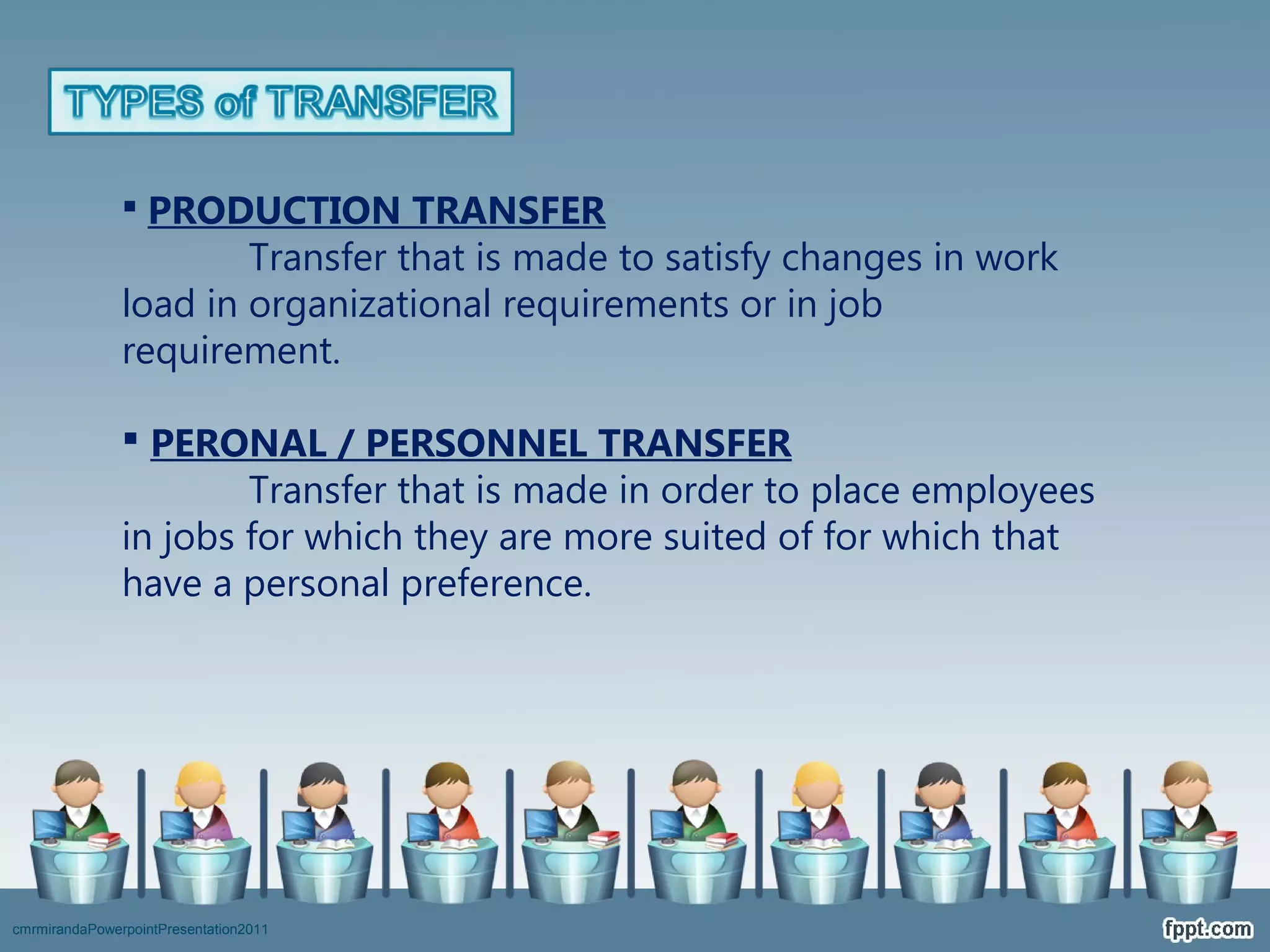 Change in Employee Status (Demotion & Transfer) | PPT