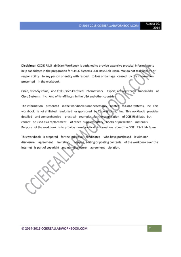 CCIE Real LAB TS 1.0 CCIEREALLABWORKBOOK.CO0