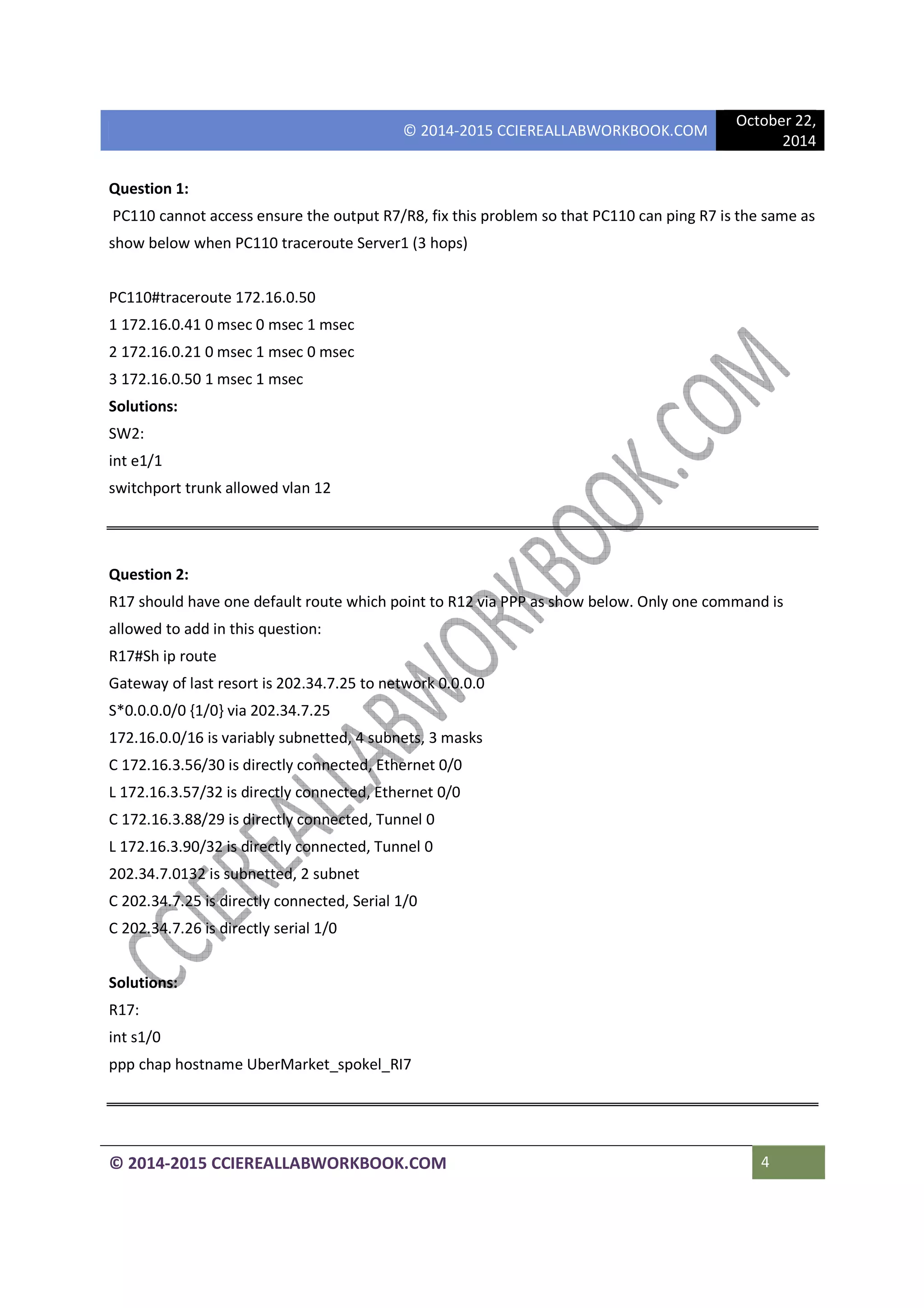 CCIE Real LAB TS 1.2 CCIEREALLABWORKBOOK.COM