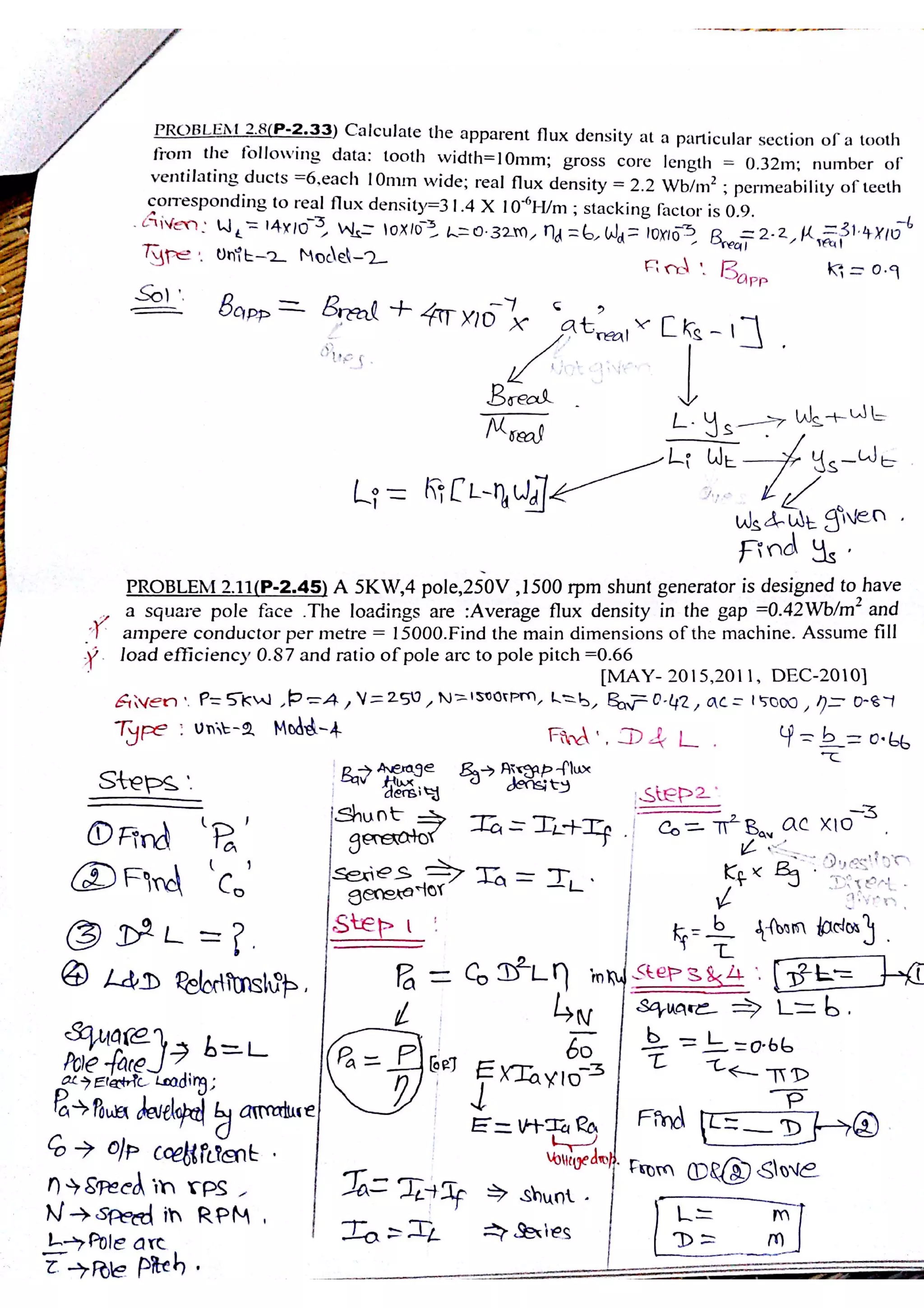 Design of Electrical Machines Problems & Solutions | PDF