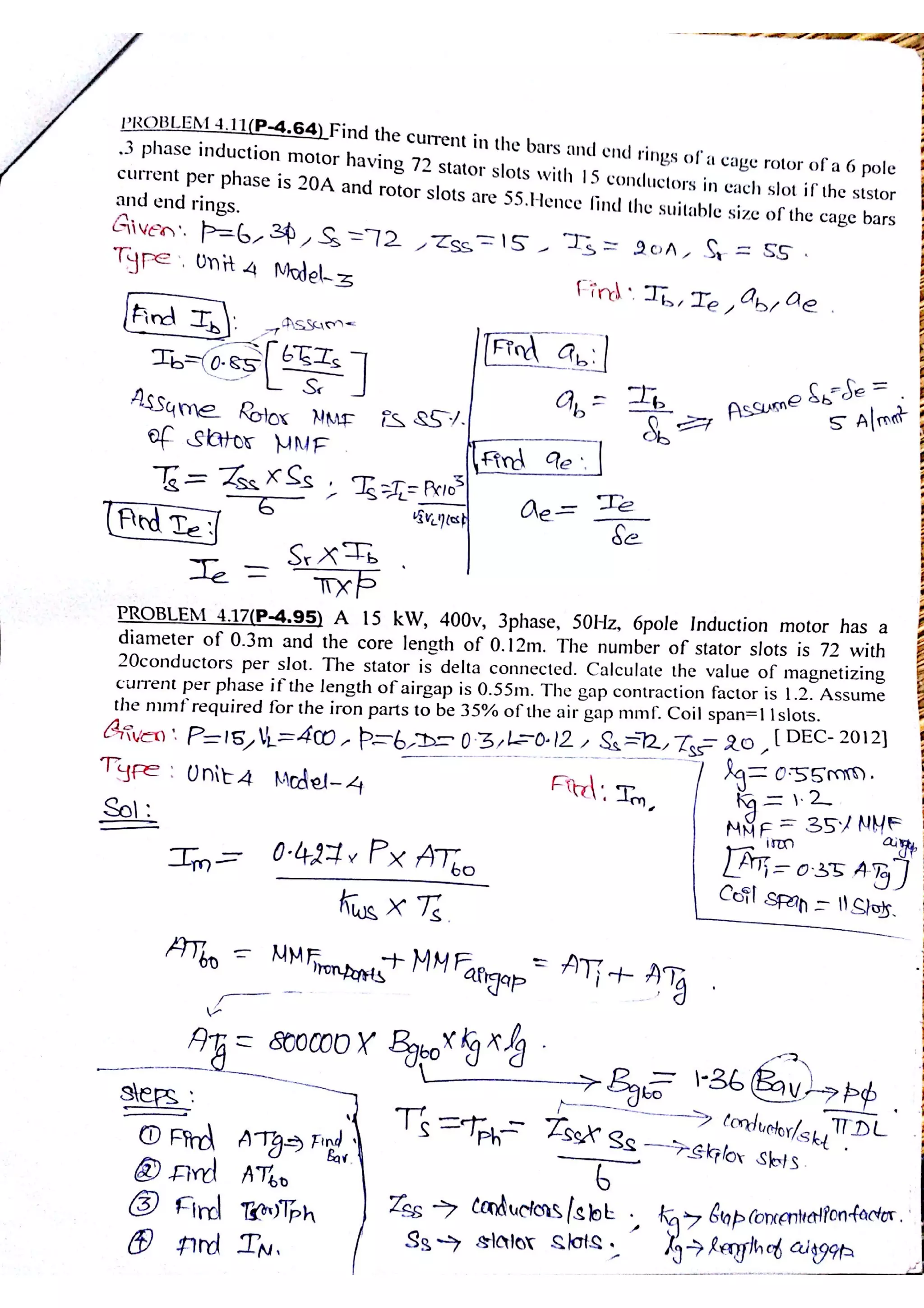 Design of Electrical Machines Problems & Solutions | PDF
