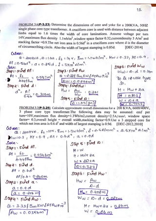 Electrical machine Design problems with solutions | PDF
