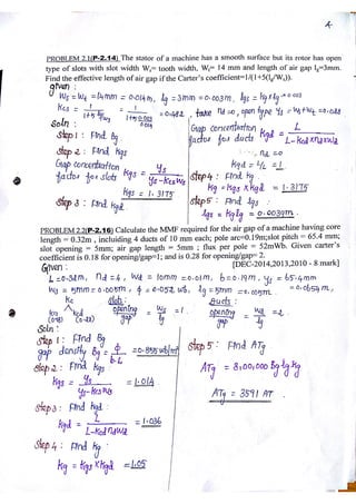 Electrical machine Design problems with solutions | PDF