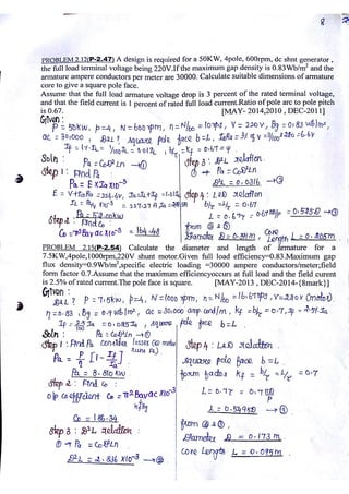 Electrical machine Design problems with solutions | PDF