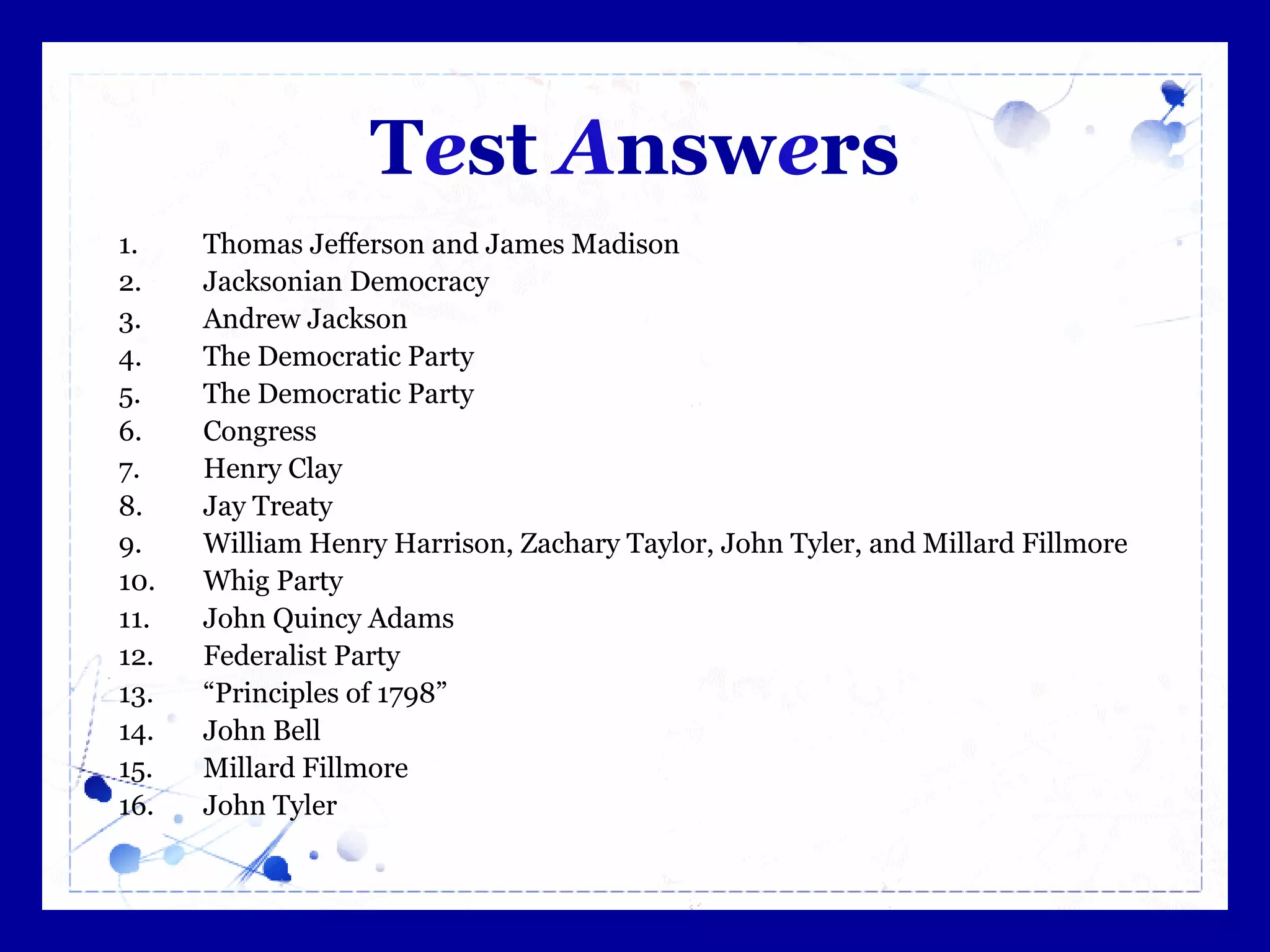 Differences Between Democrats and Whigs | PPT