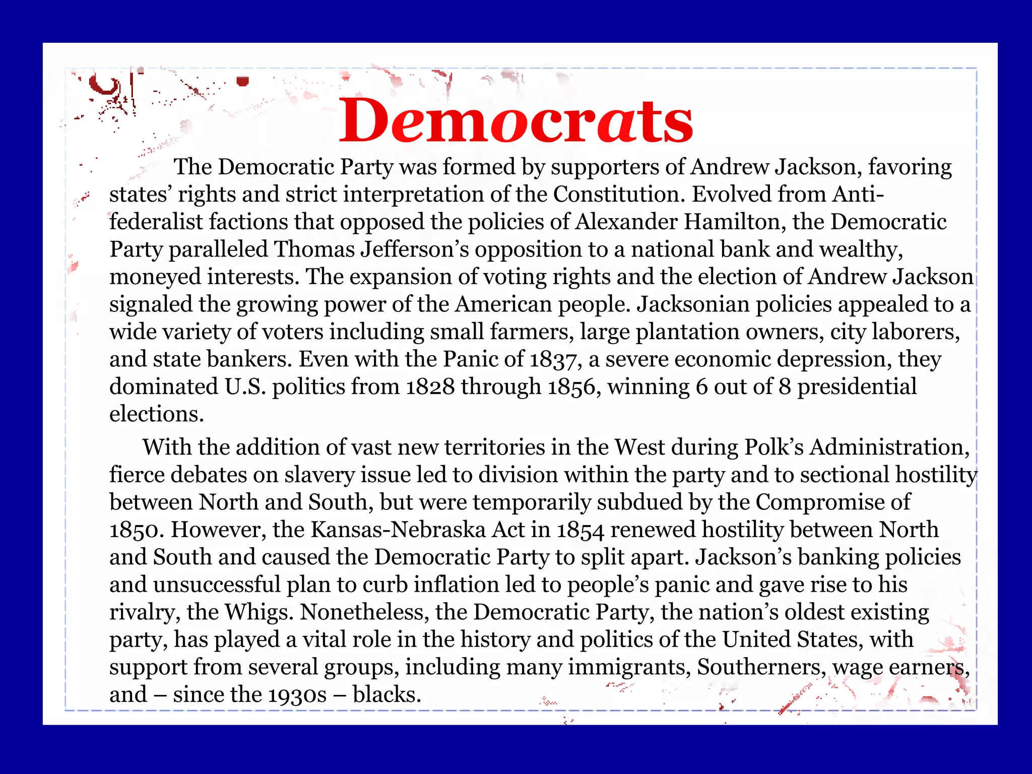 Differences Between Democrats and Whigs | PPT