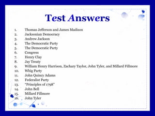 Differences Between Democrats and Whigs | PPT