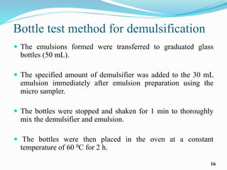 Demulsification of oily wastewater | PPTX