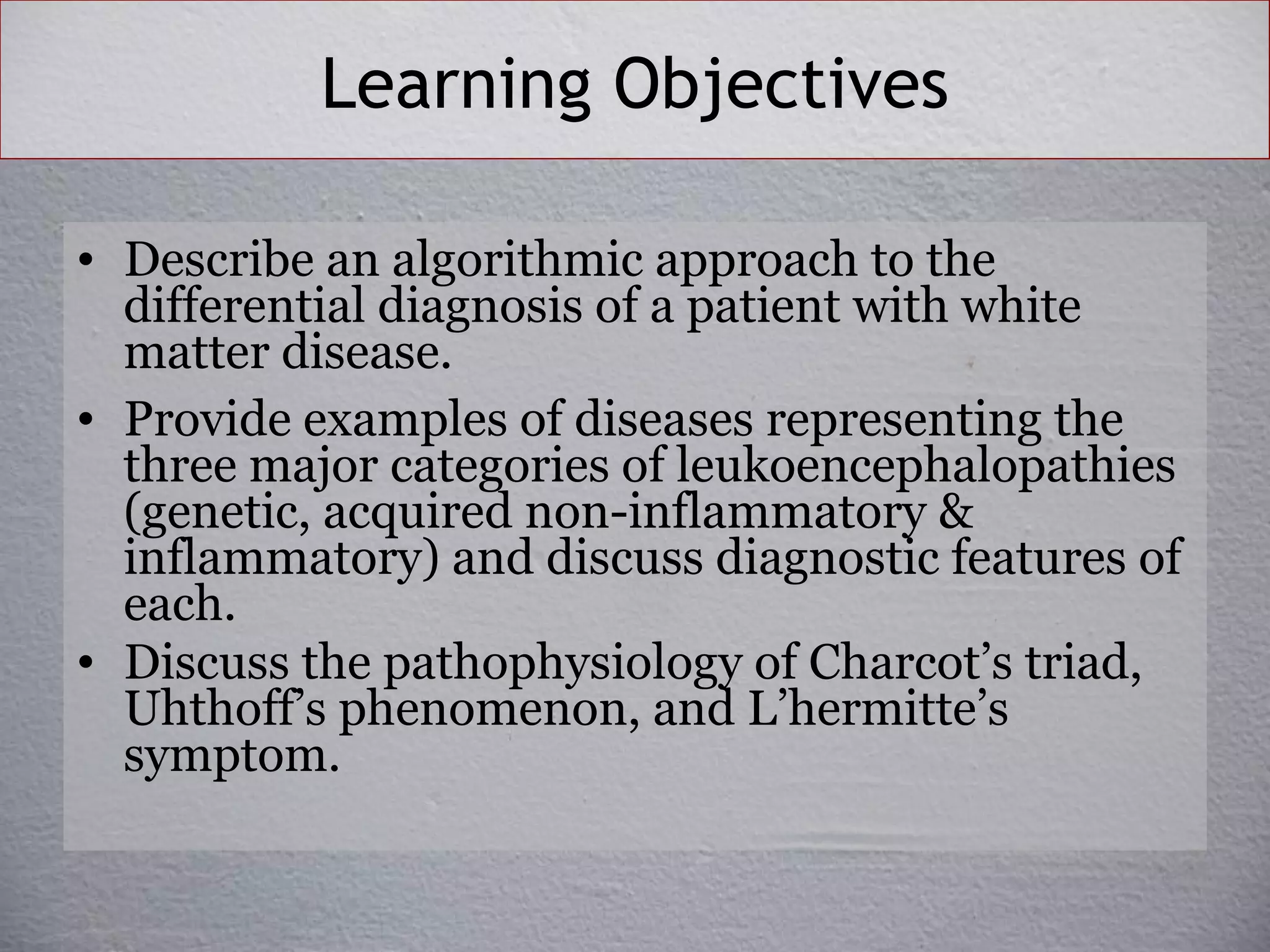 Pathology of Demyelinating Disease | PPT