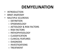 Demyelination by Dr Sabu Augustine | PPTX | Brain and Nervous System Disorders | Diseases and ...