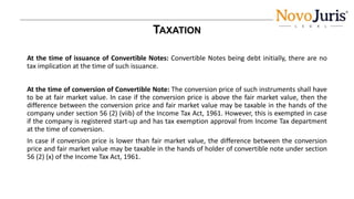 Convertible Notes - India: Issuance, Conversion, Taxation etc | PPT