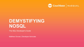 Demystifying NoSQL - All Things Open - October 2020 | PPT